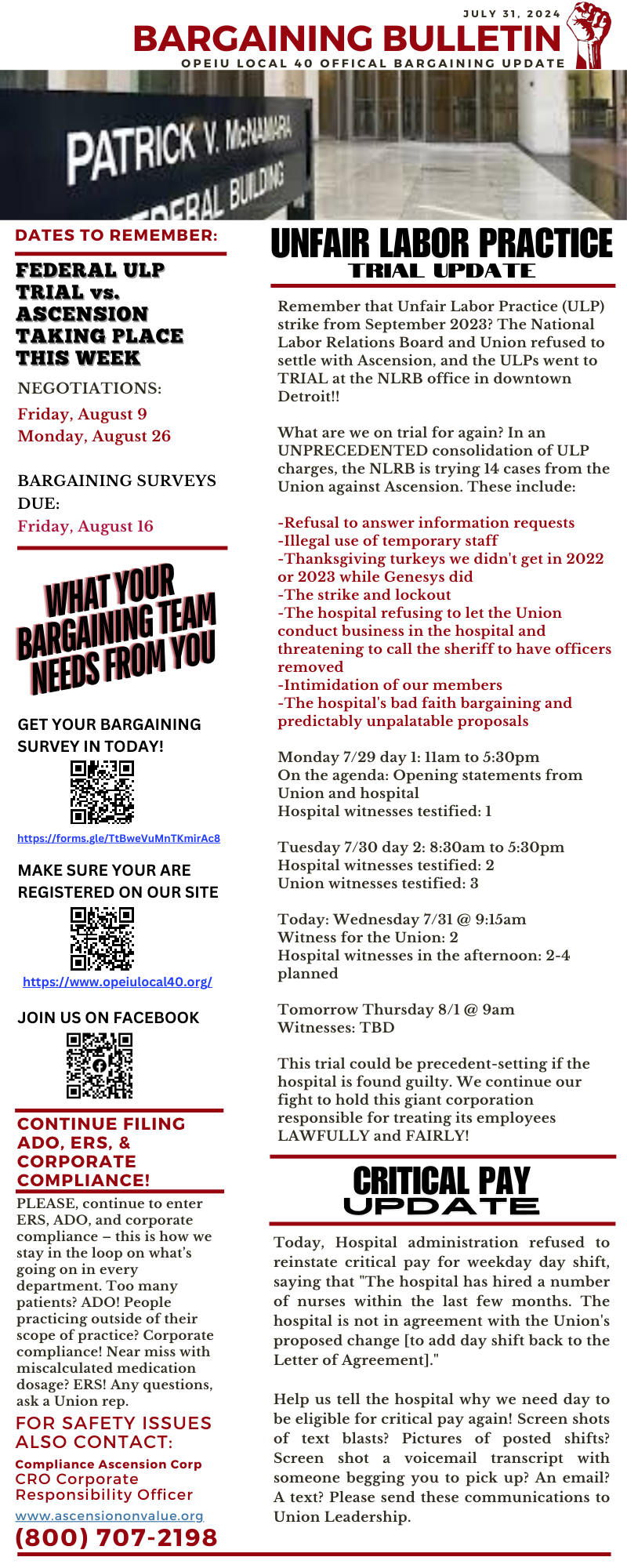 RN Staff Council, OPEIU, Local 40, AFL-CIO, CLC | HFH-RN